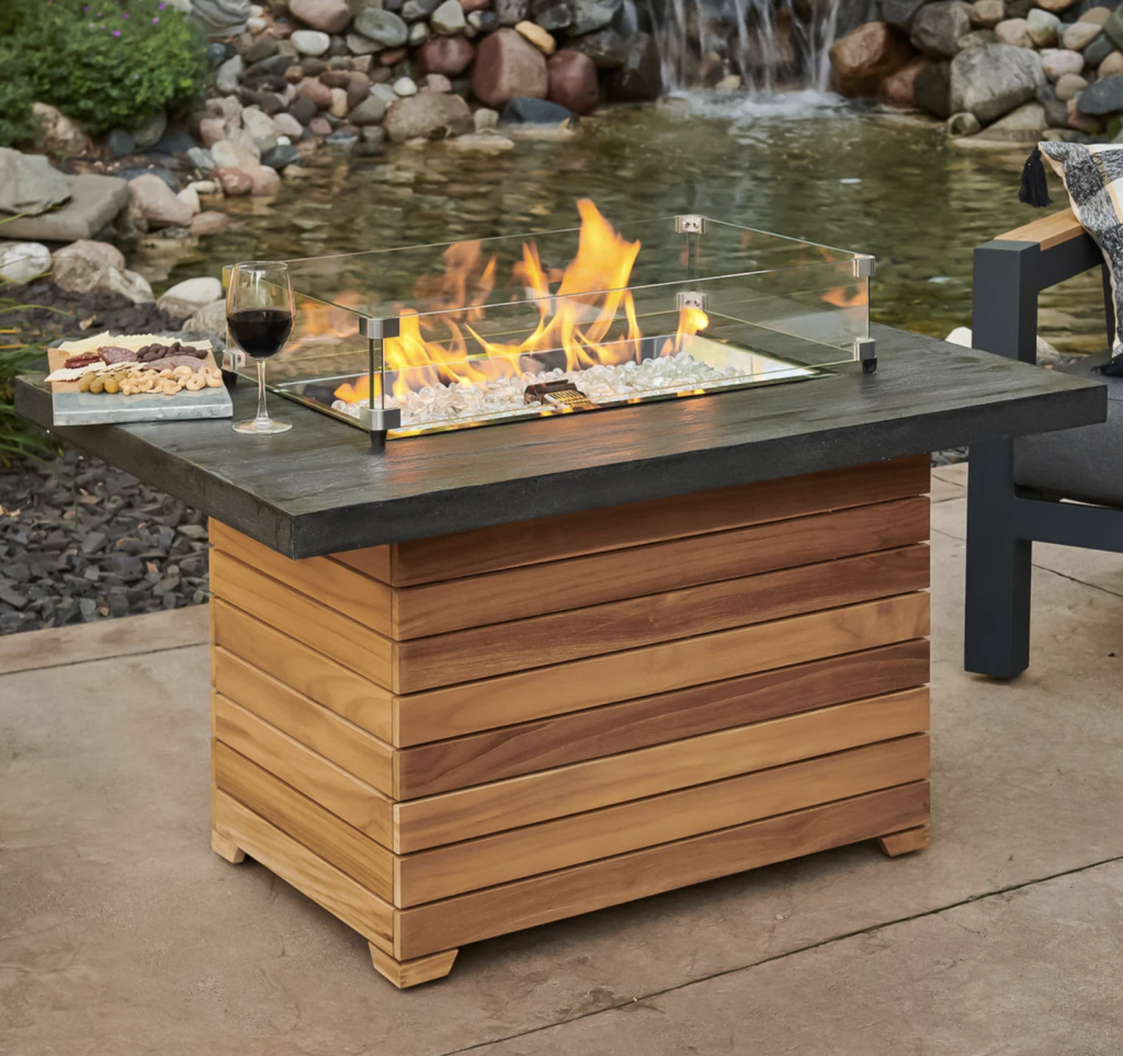 Darien Rectangular Gas Fire Pit Table - Newtown Fireplace Shop