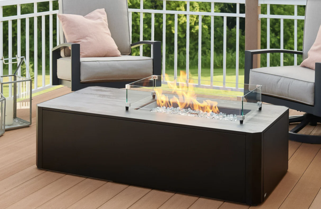 Kinney Rectangular Gas Fire Pit Table - Newtown Fireplace Shop